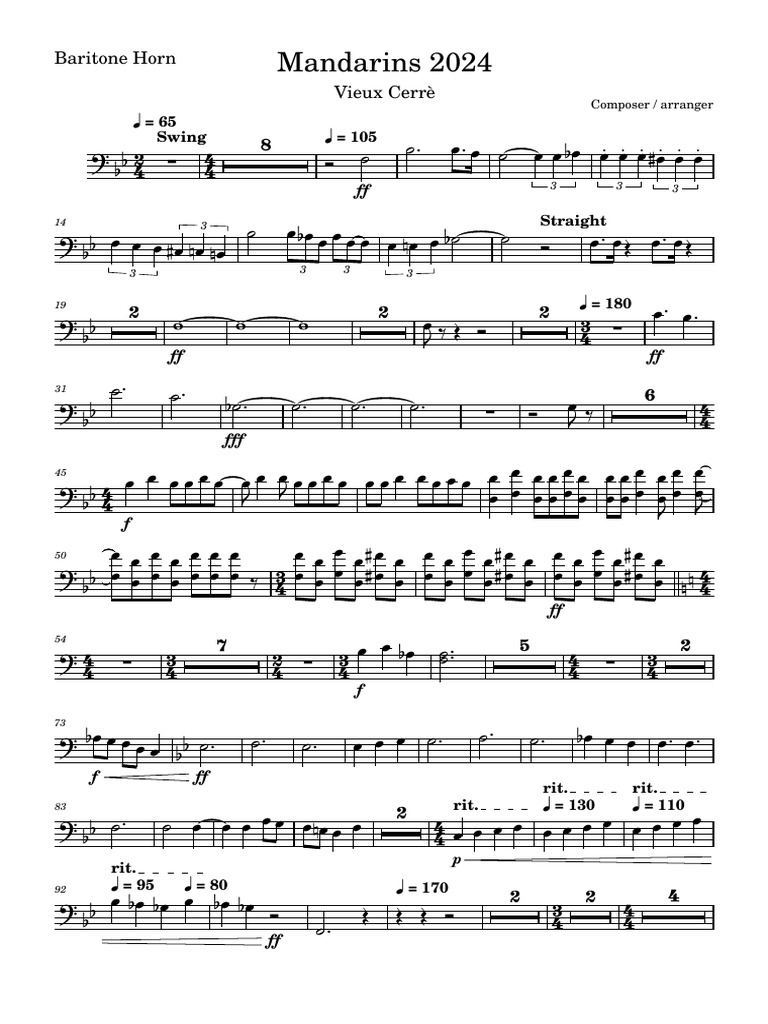 Baritone Horn Composition Guide | PDF | Aerophones | Brass Instruments