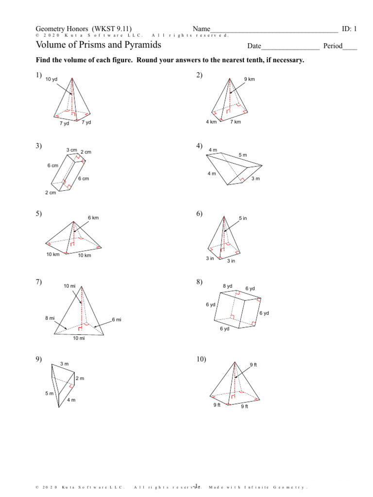 Volume of Prisms and Pyramids | PDF | Volume