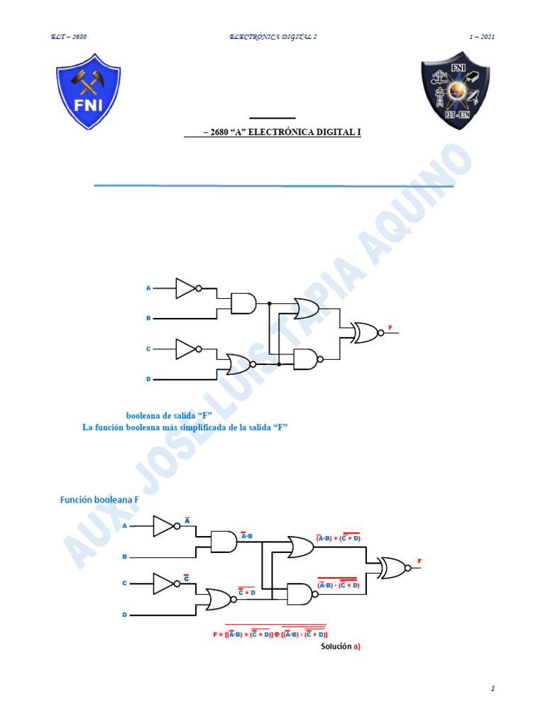 CLASE 10 - Algebra de Boole y Compuertas Lógicas | PDF | Puerta lógica | Álgebra de Boole