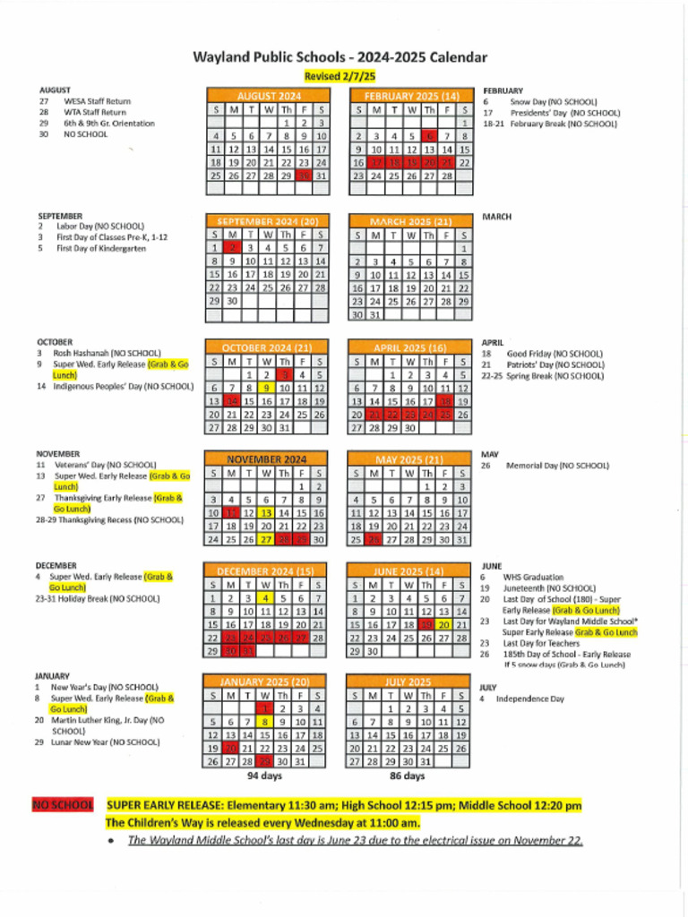 2024-2025 Final Calendar and Holiday Observances | PDF