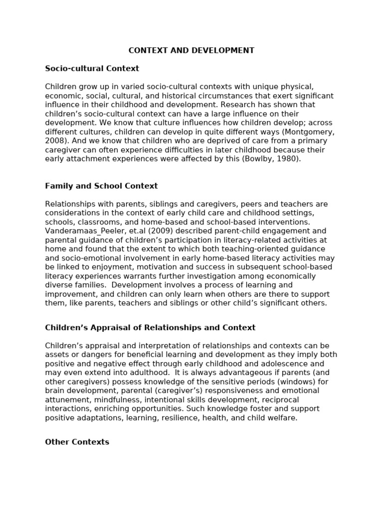 Context and Development | PDF | Constructivism (Philosophy Of Education ...