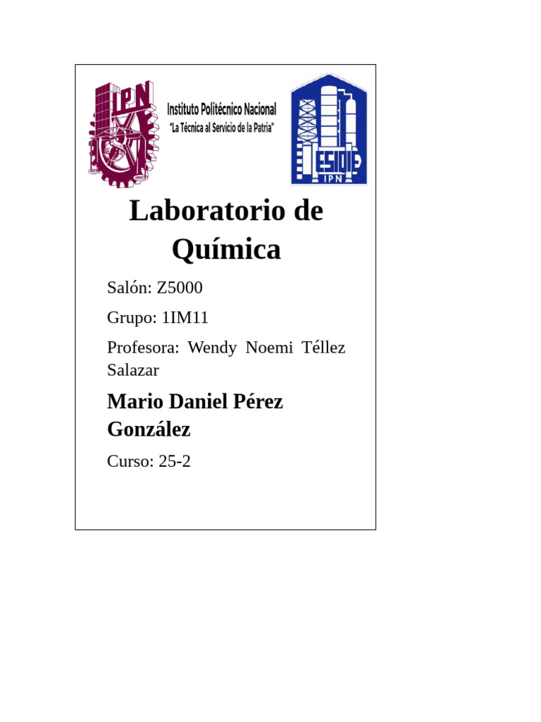Portada Lab Quimica | PDF