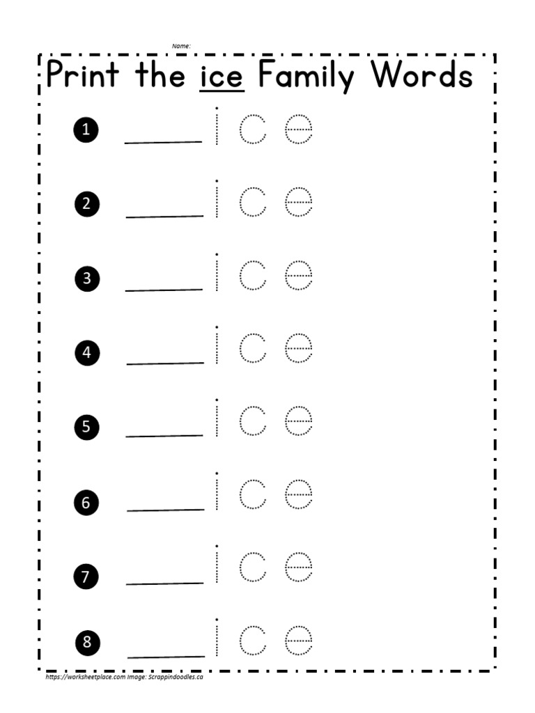 Ice Words Printing Page | PDF