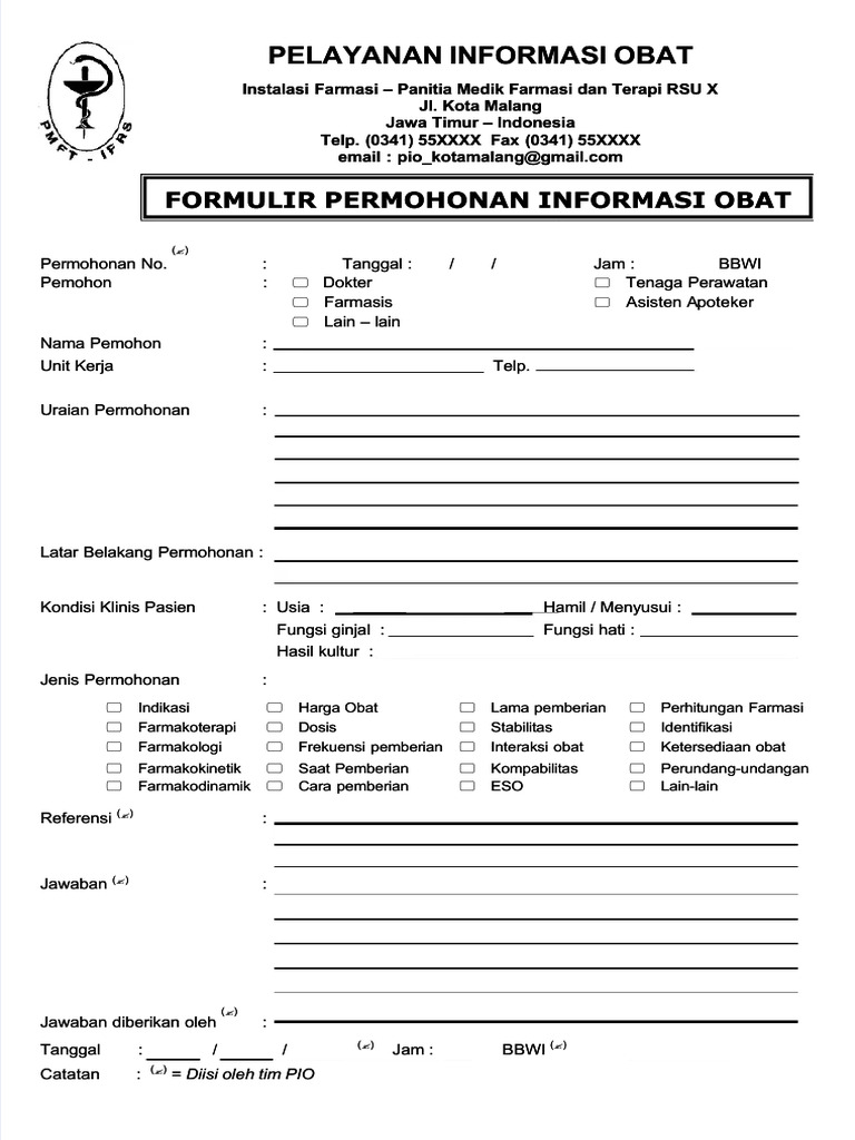 PDF Form Pio Rs Tugas - Compress | PDF