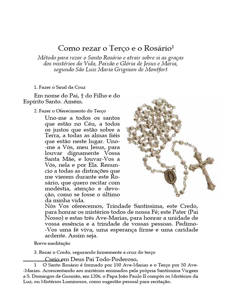 Como Rezar o Terço e o Rosário | PDF | Rosário | Oração