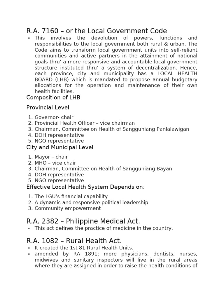 Laws Affecting Public Health and Practice of CHN | PDF | Breastfeeding ...