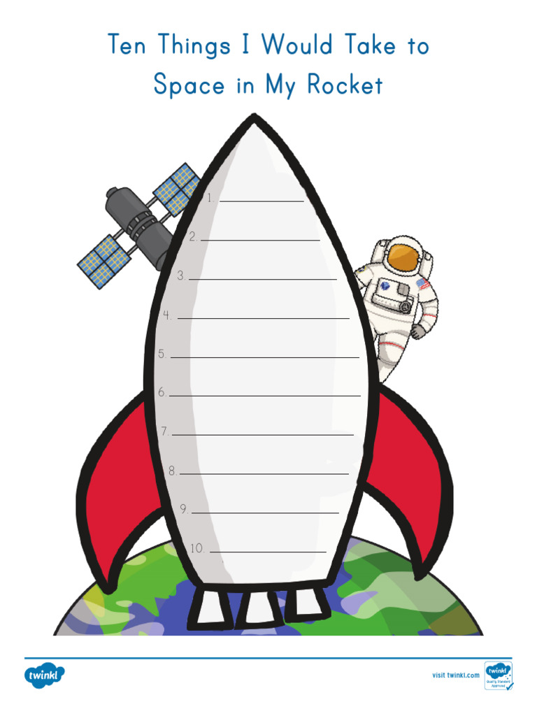 US S 10 Ten Things I Would Take To Space in My Rocket Activity Sheet Ver 1 | PDF