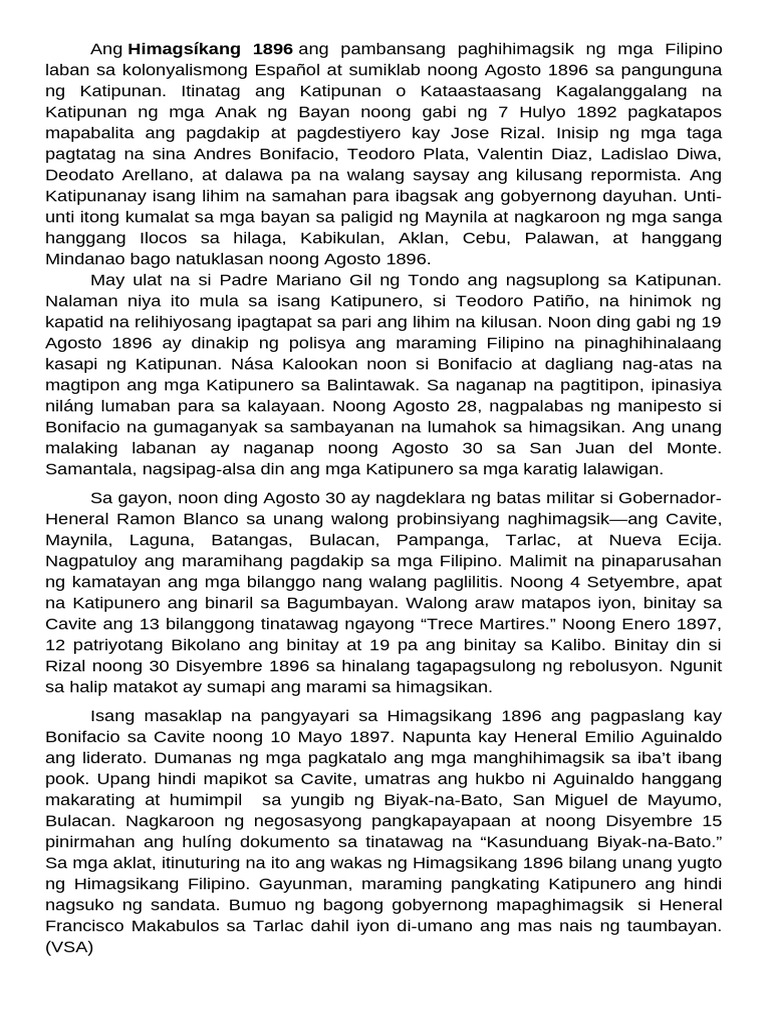 Himagsikan 1896 | PDF