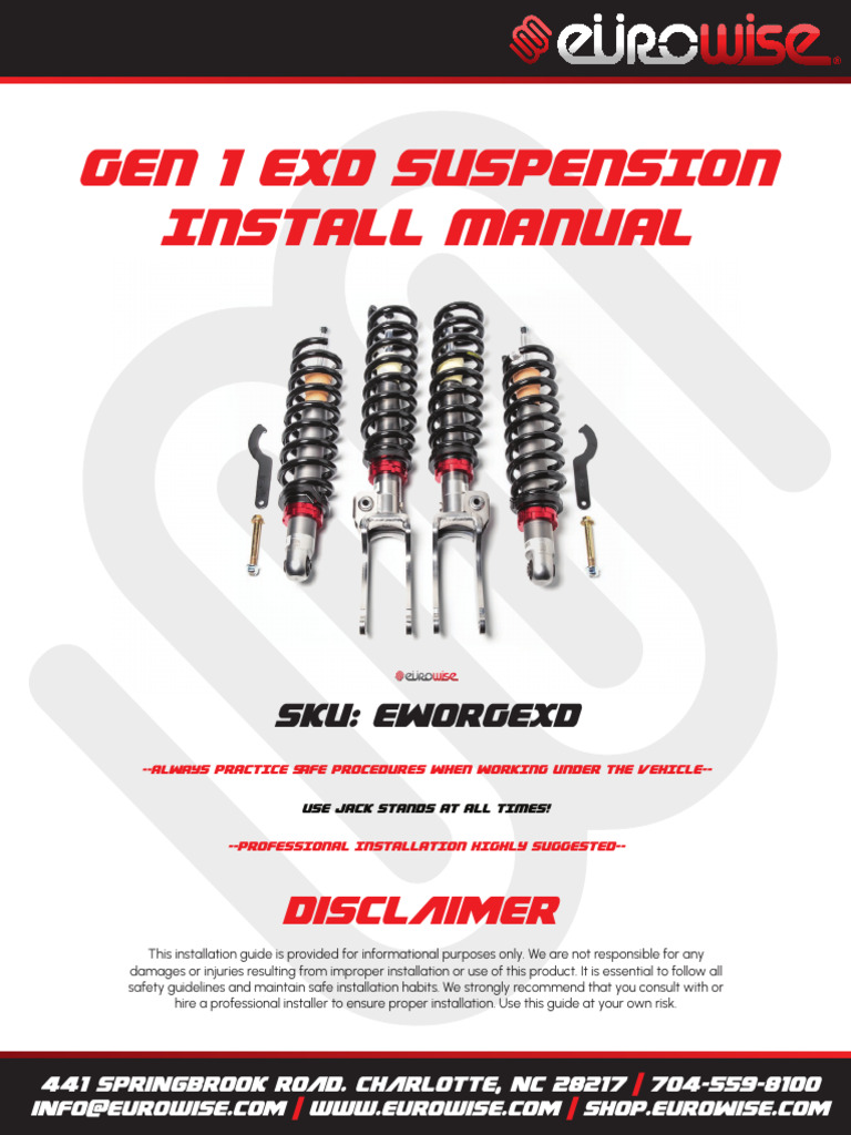 EXD Gen 1 - Install Manual - Full | PDF | Nut (Hardware) | Screw