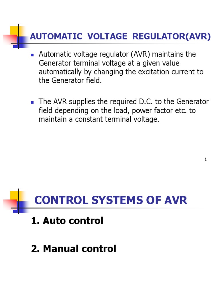 Automatic Voltage Regulator (AVR) | PDF | Amplifier | Operational Amplifier