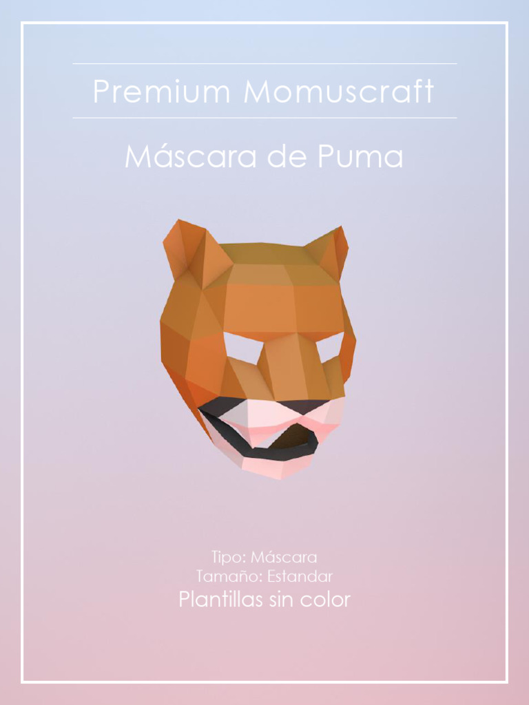 Máscara de Puma: Guía de Diseño Momuscraft | PDF