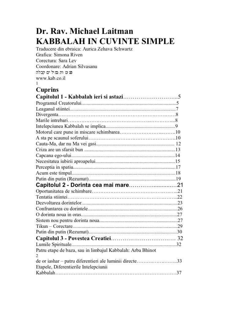 Kabbalah in Cuvinte Simple | PDF