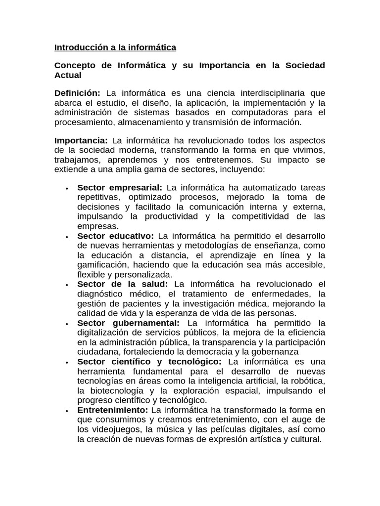 Intro A La Informatica | PDF | Informática | Datos