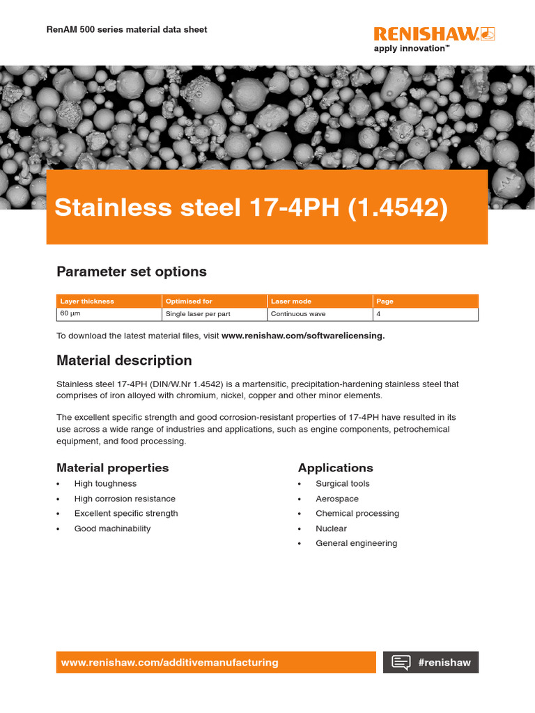 H-5800-6832-02-A Stainless Steel 17-4PH 500 Series Material Data Sheet ...