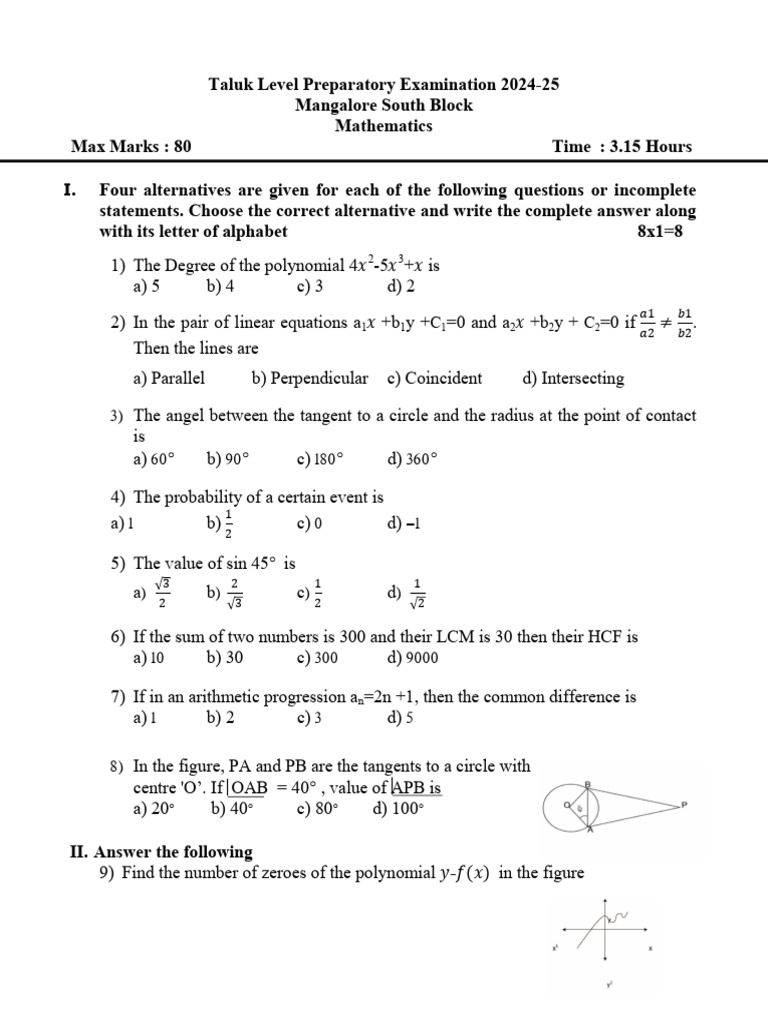 Quest Paper Maths English | PDF | Area | Sphere