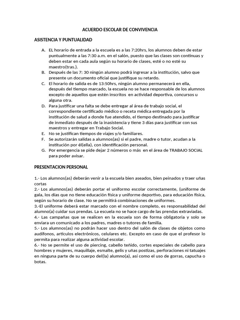 Reglas de La Escuela | PDF | Escuelas | Trabajo Social