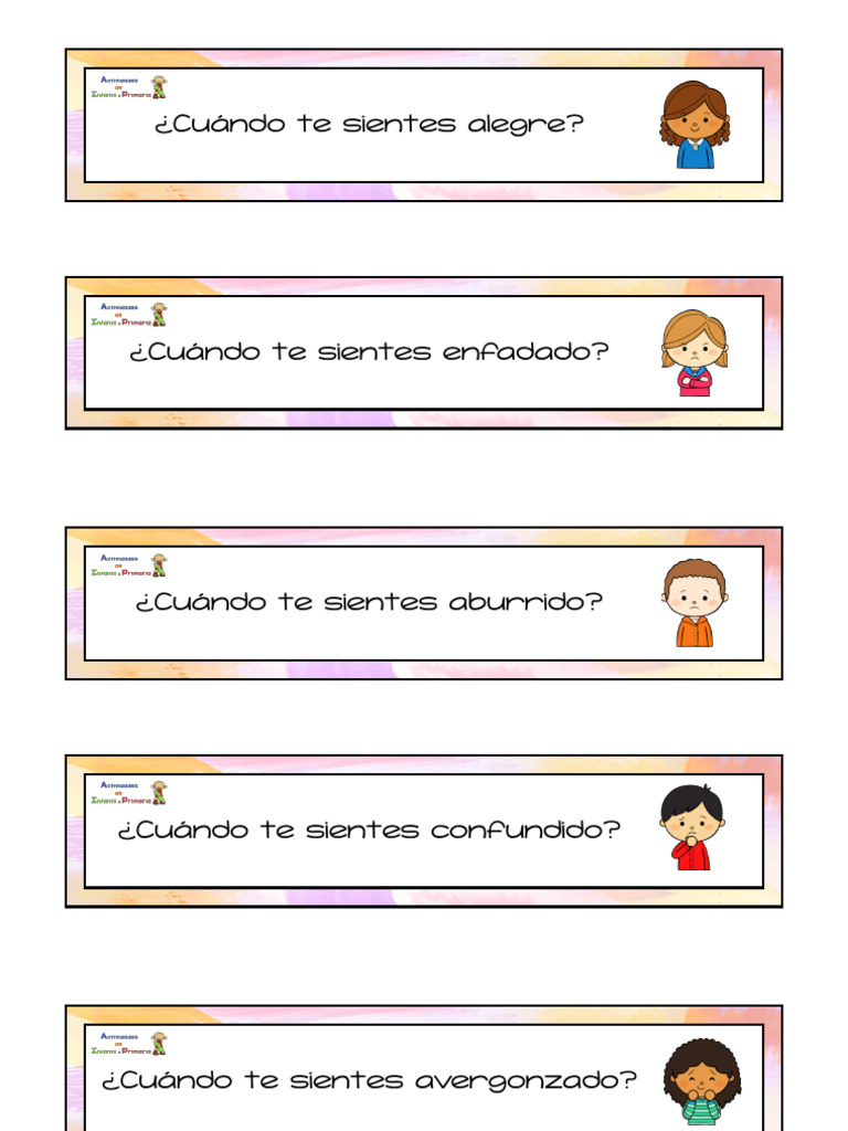 Tarjetas Emociones | PDF