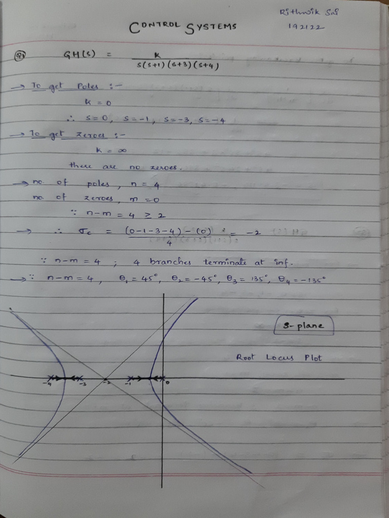 192122_Rithwik Sai_Root Locus Plots | PDF | Control Theory | Applied ...