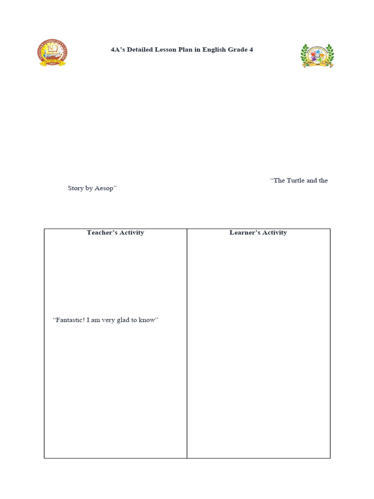 4a's Lesson Plan-Manayaga | PDF | Plot (Narrative) | Cognition
