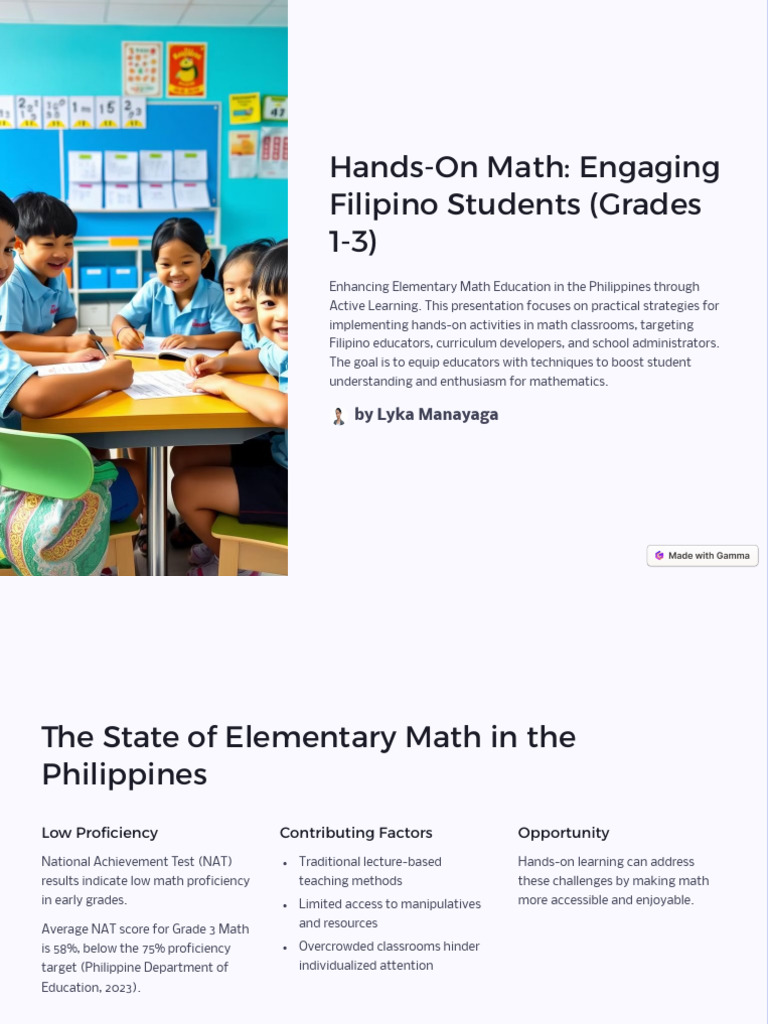 Hands On Math Engaging Filipino Students Grades 1 3 | PDF | Mathematics ...