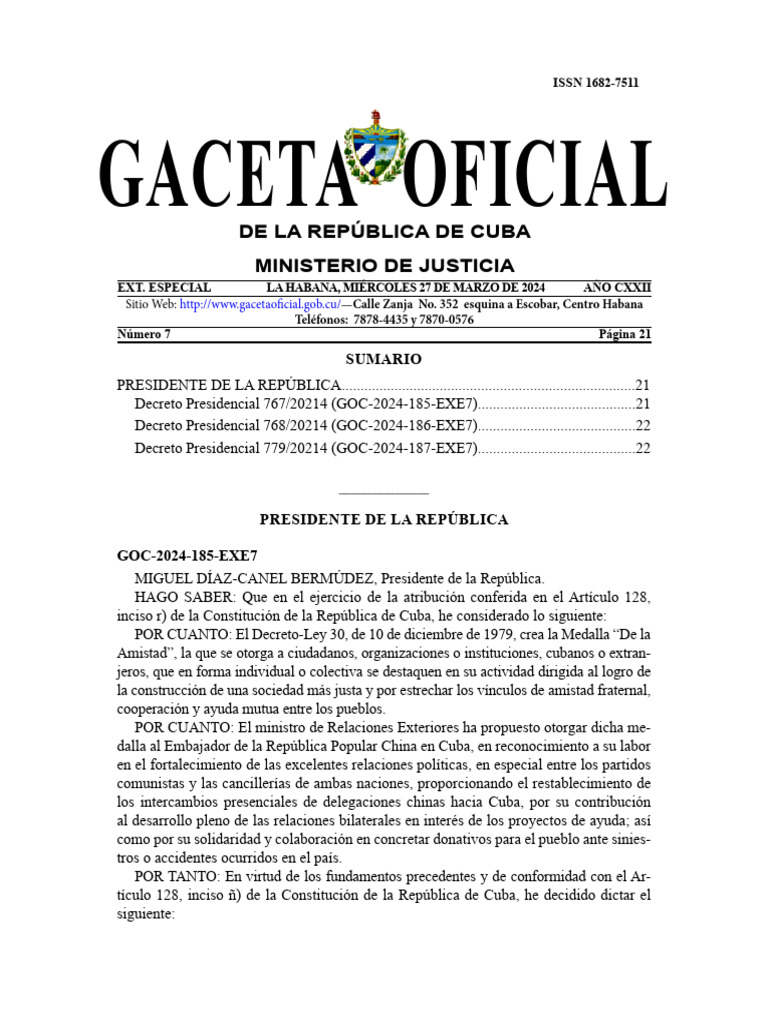 Goc 2024 Exe7 | PDF | Cuba | República