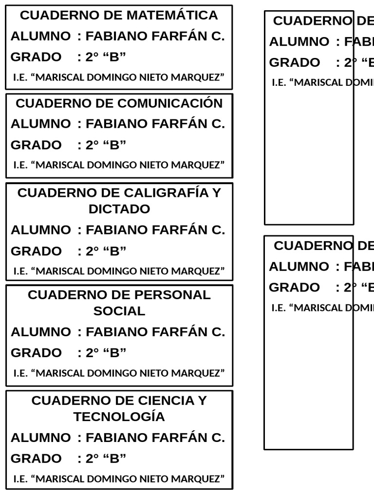 Cuadernos de Estudio 2° Grado B | PDF