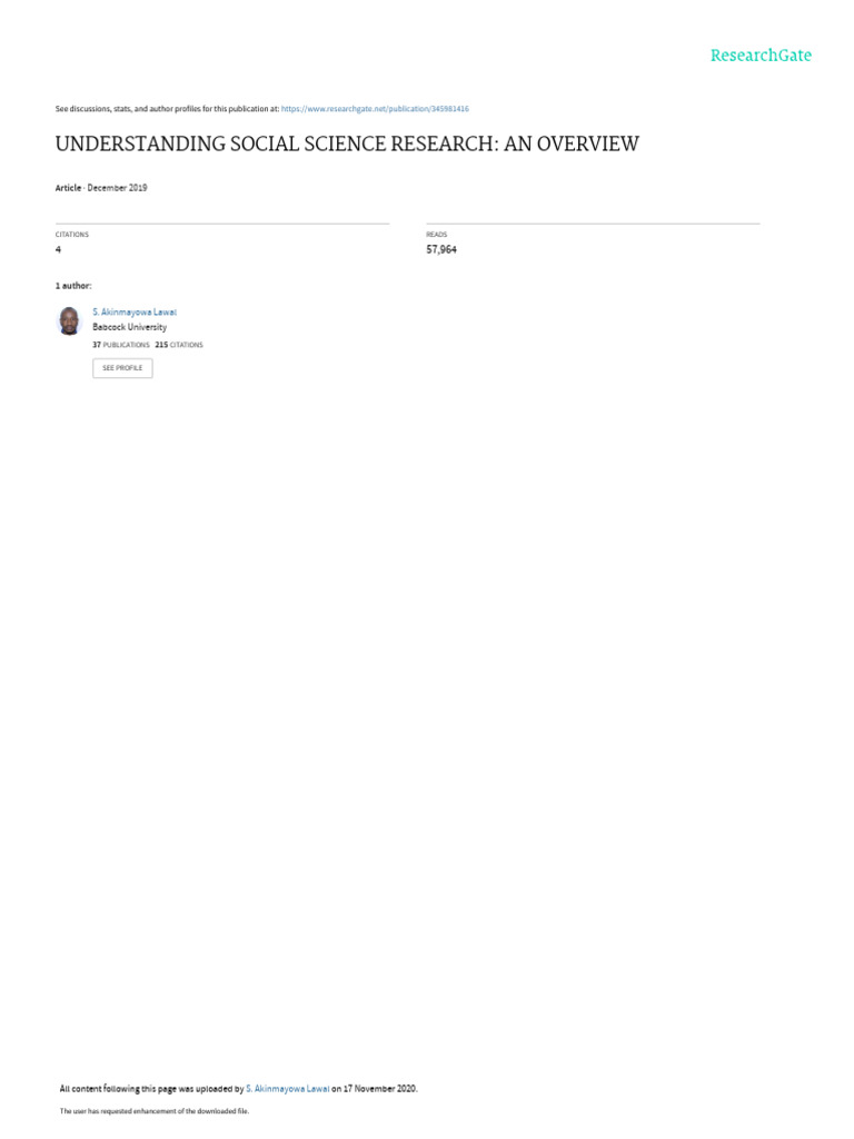 Understanding Social Science Research | PDF | Social Sciences | Sociology