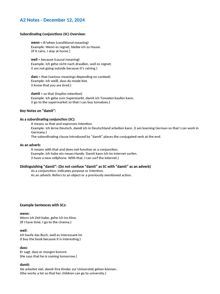 A2 Notes - December 12, 2024 | PDF