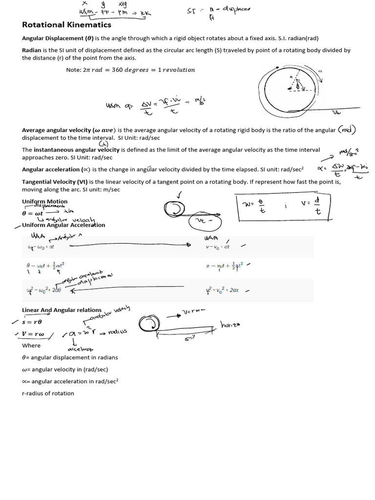 Understanding Rotational Kinematics Concepts | PDF | Rotation Around A Fixed Axis | Acceleration