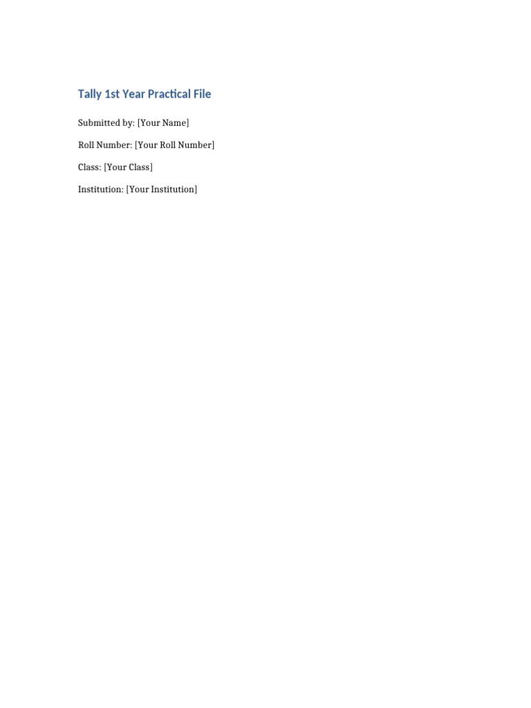 Tally ERP 9 Practical File Guide | PDF | Debits And Credits | Bookkeeping