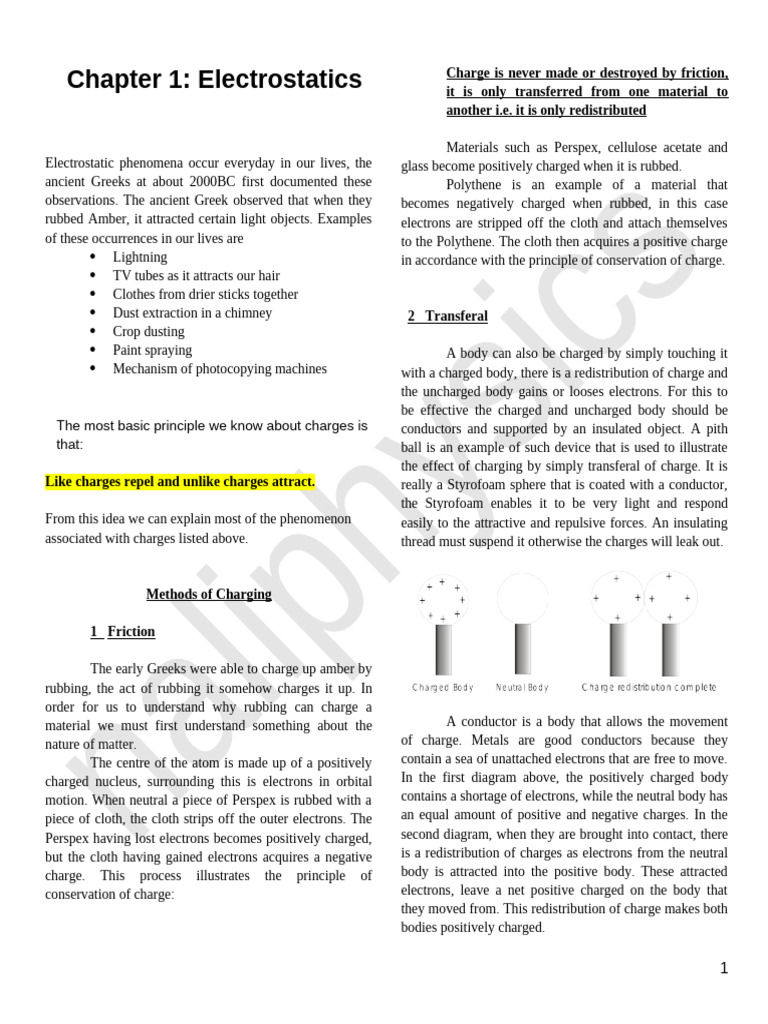 Understanding Electrostatics Basics | PDF | Electric Charge | Electron