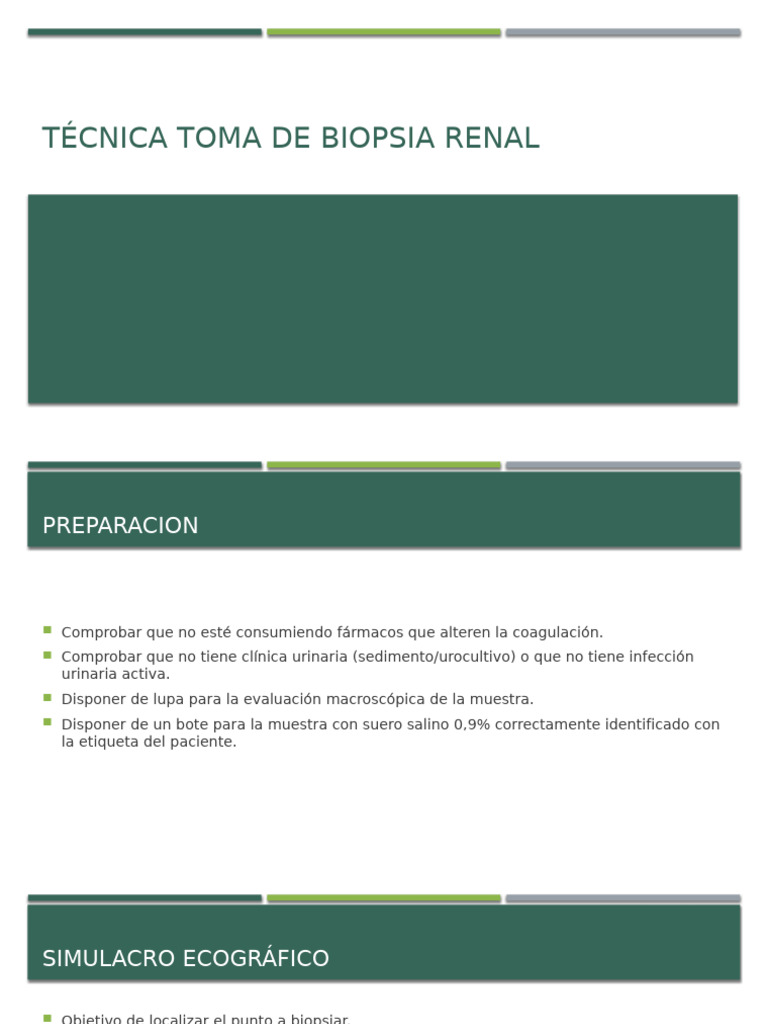 Técnica Toma de Biopsia Renal | PDF | Biopsia | Riñón