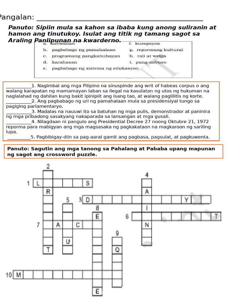 Ap Quiz 1 Quarter 4 | PDF