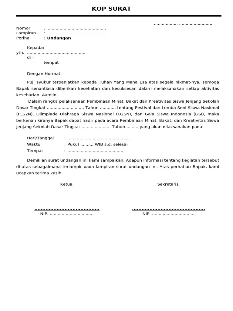 Contoh Surat Undangan | PDF