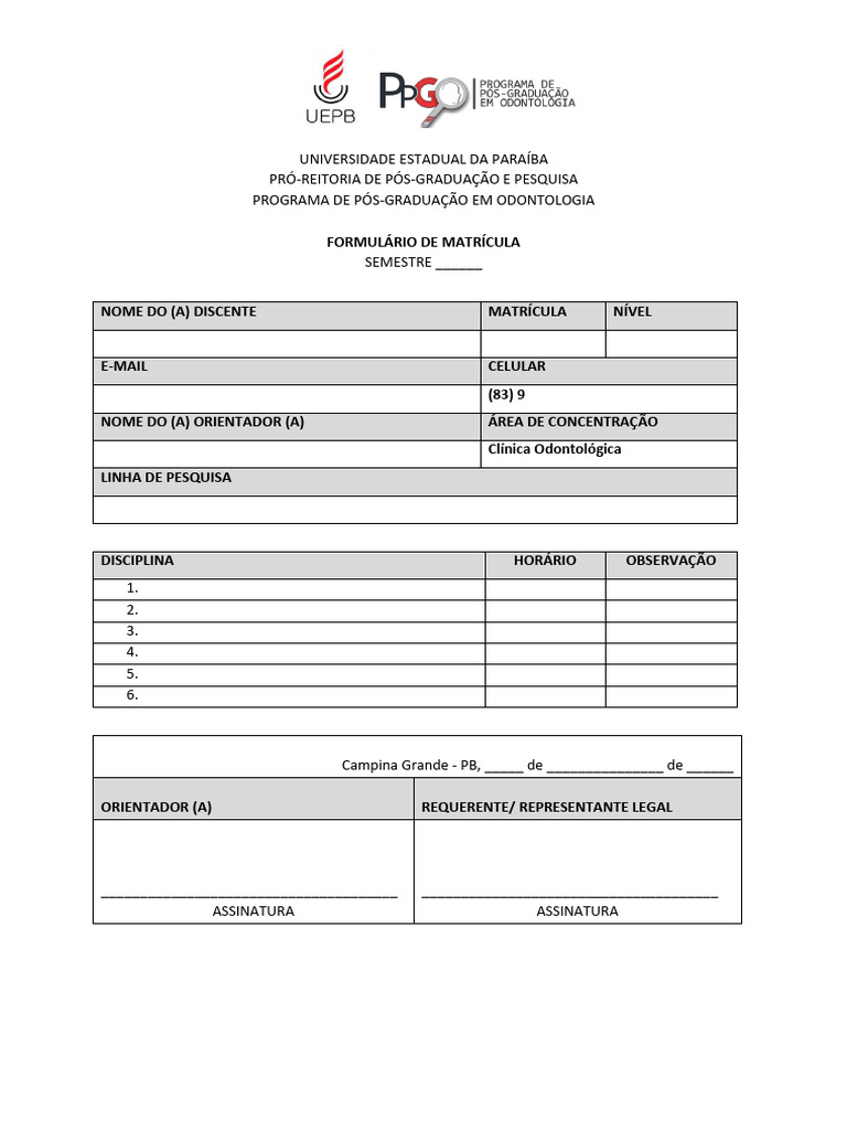 Formulario de Matricula 2023 | PDF