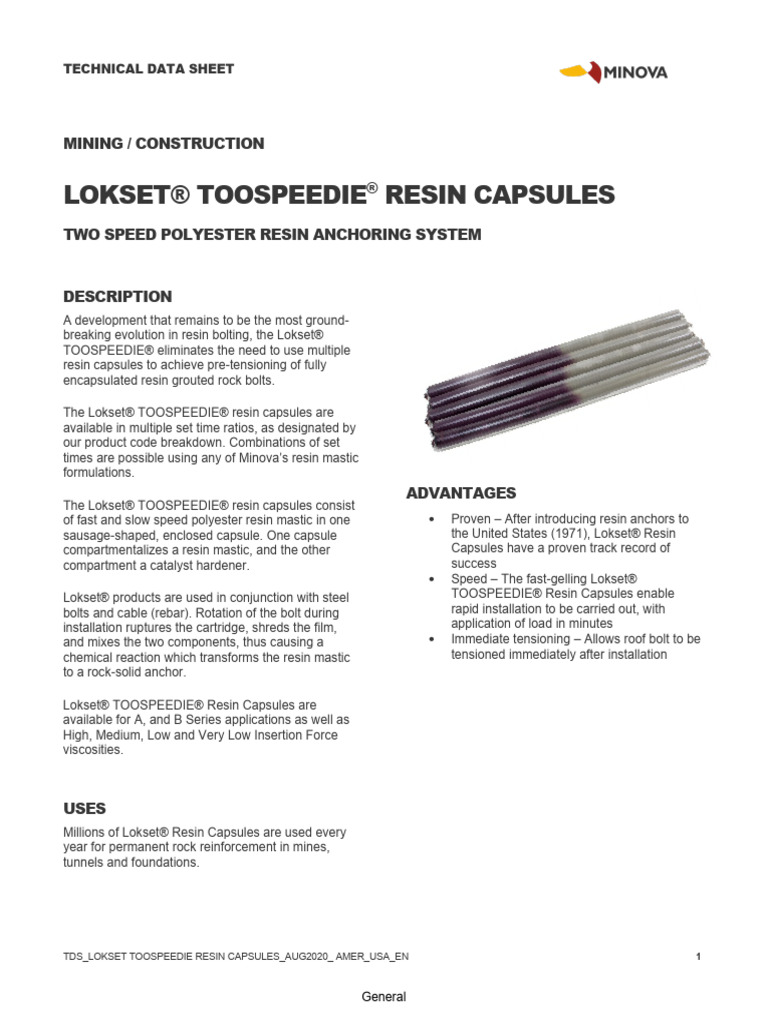 tds-lokset-toospeedie-resin-capsule | PDF | Resource Conservation And ...