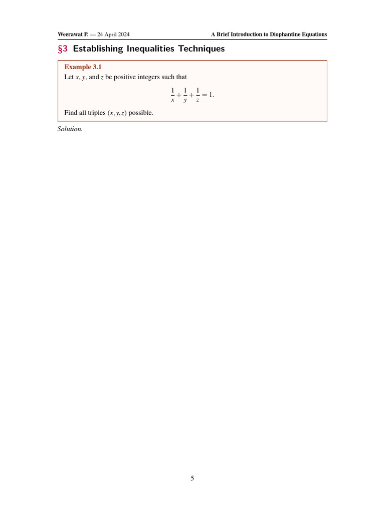 Diophantine Equations Day2 | PDF | Equations | Mathematics