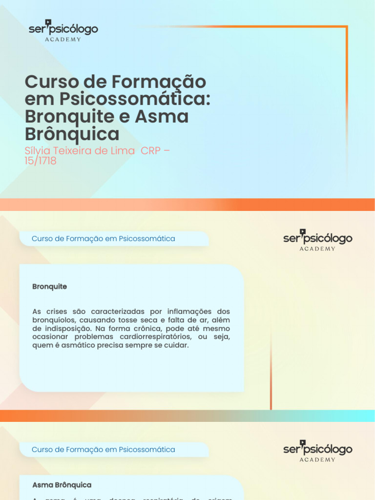 Aula 2 - Bronquite e Asma Brônquica | PDF | Asma | Medicina Psicossomática