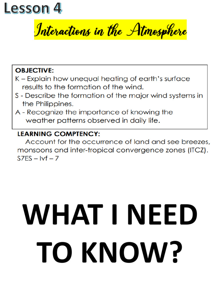 Q4 - Lesson 4 Interaction Between Suns Energy | PDF | Atmosphere Of ...