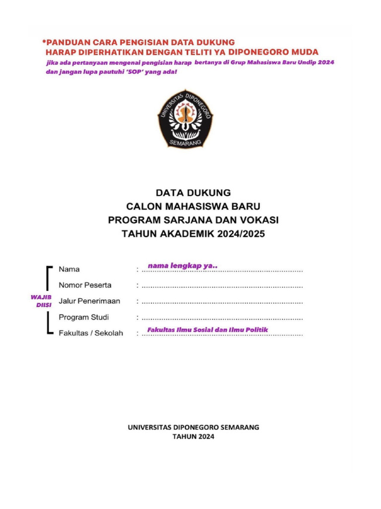 Panduan Pengisian Formulir Pengajuan Ukt 2024 | PDF