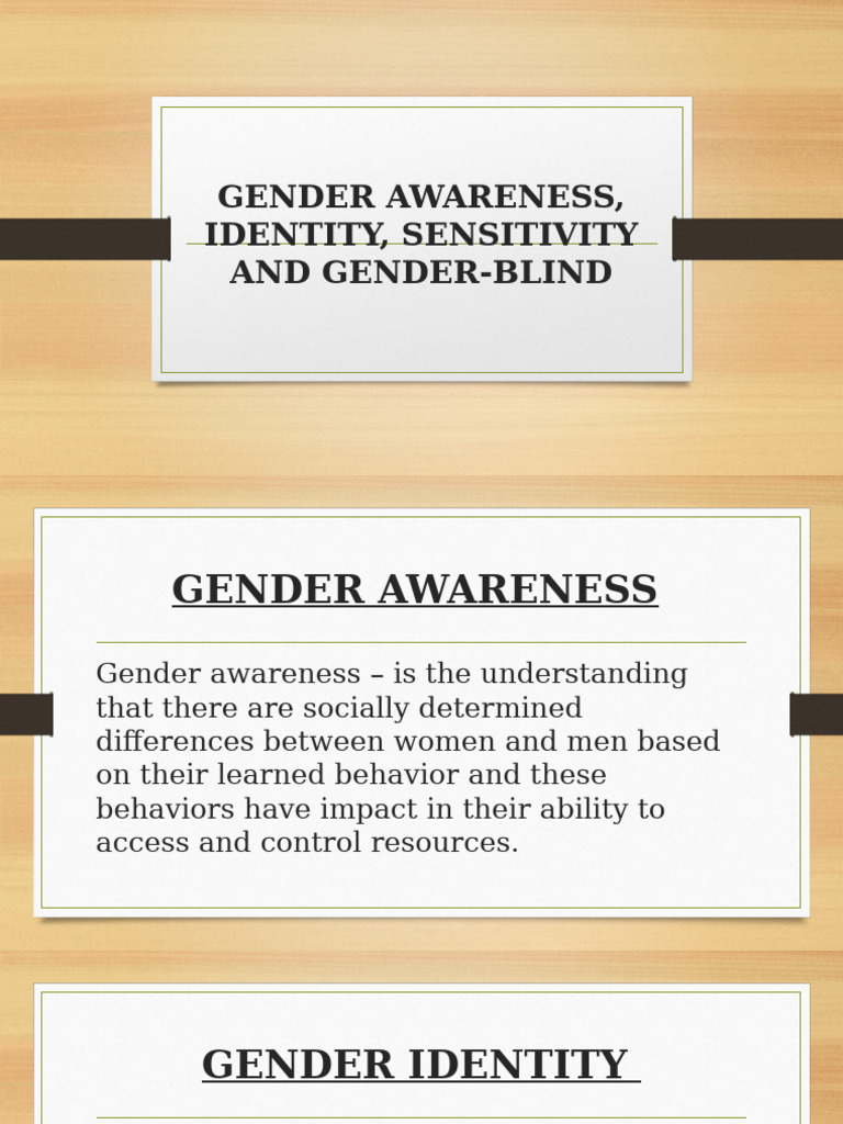 Gender Awareness Identity Sensitivity and Gender Blind | PDF