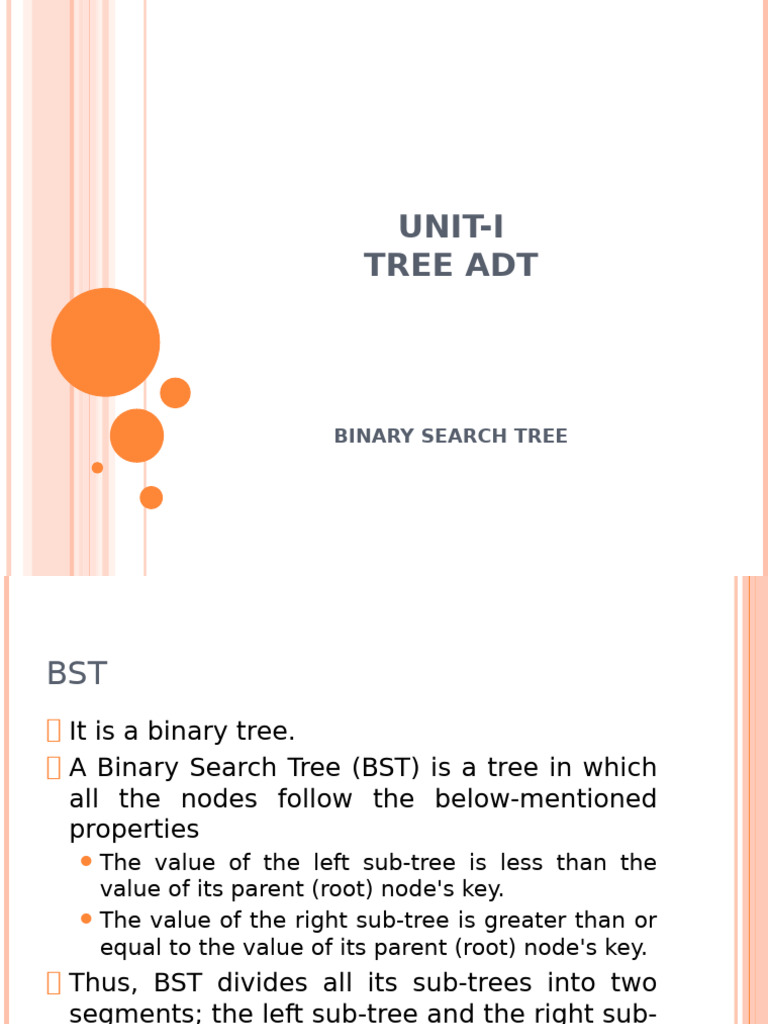 DSA-II UNIT-I Binary Search Tree | PDF | Computer Programming | Algorithms And Data Structures