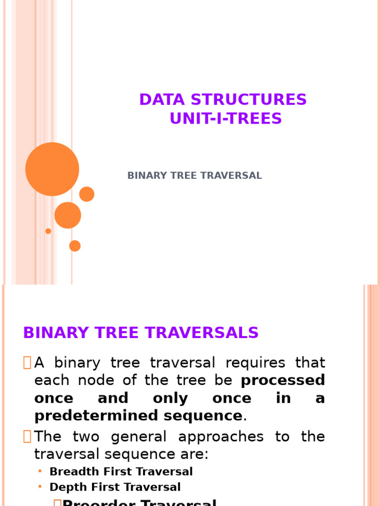 DSA-II UNIT-I Binary Tree Traversal | PDF