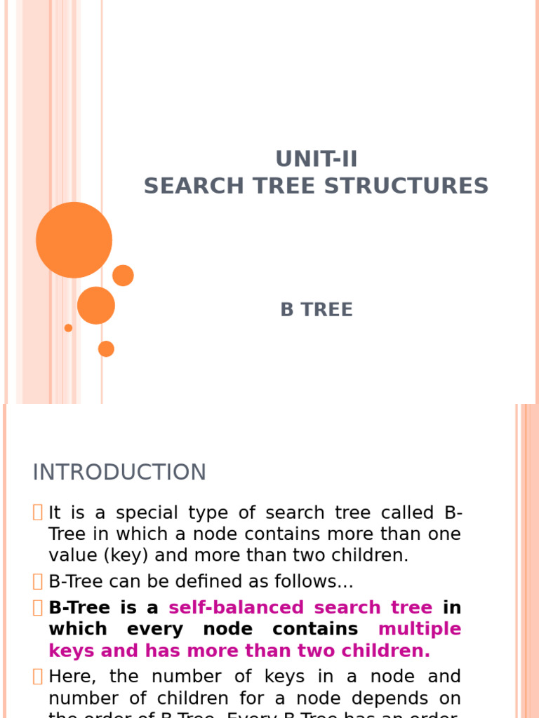 DSA-II UNIT-II B Tree | PDF | Data Management | Computer Data