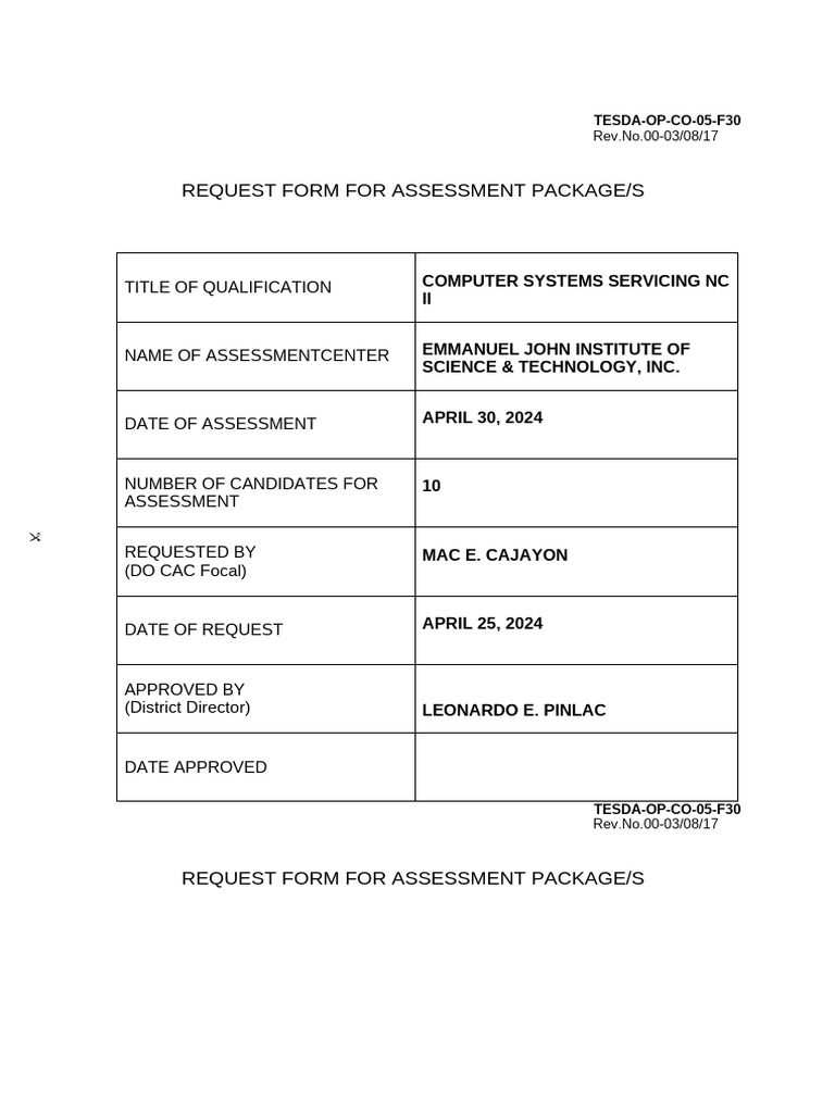 Request-For-Package | PDF