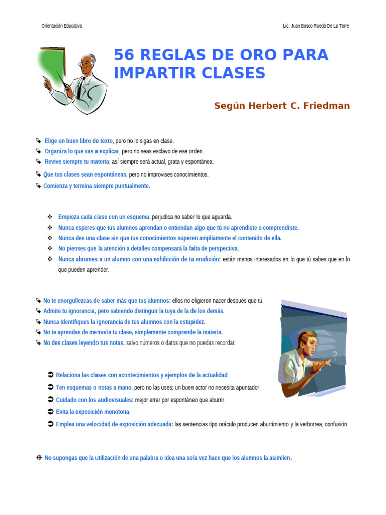 56 Reglas para Impartir Clases Efectivas | PDF | Enseñando