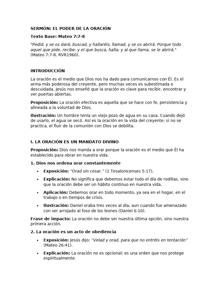 La Oracion de Poder | PDF | Oración