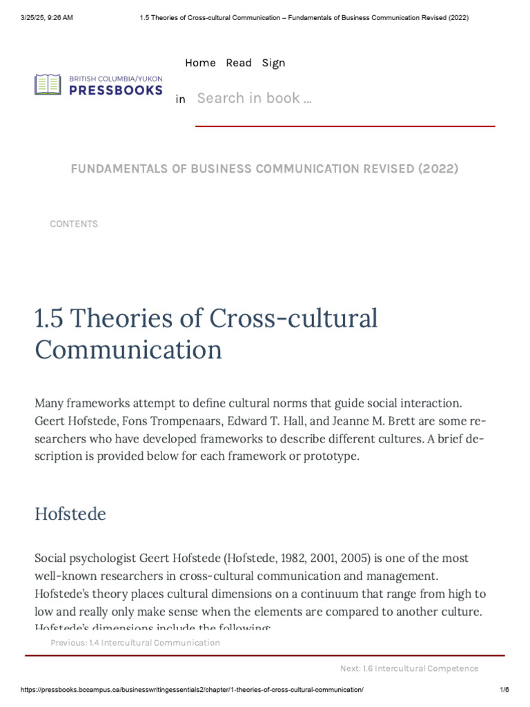 Theories of Cross-Cultural Communication | PDF | Self Esteem | Cross ...