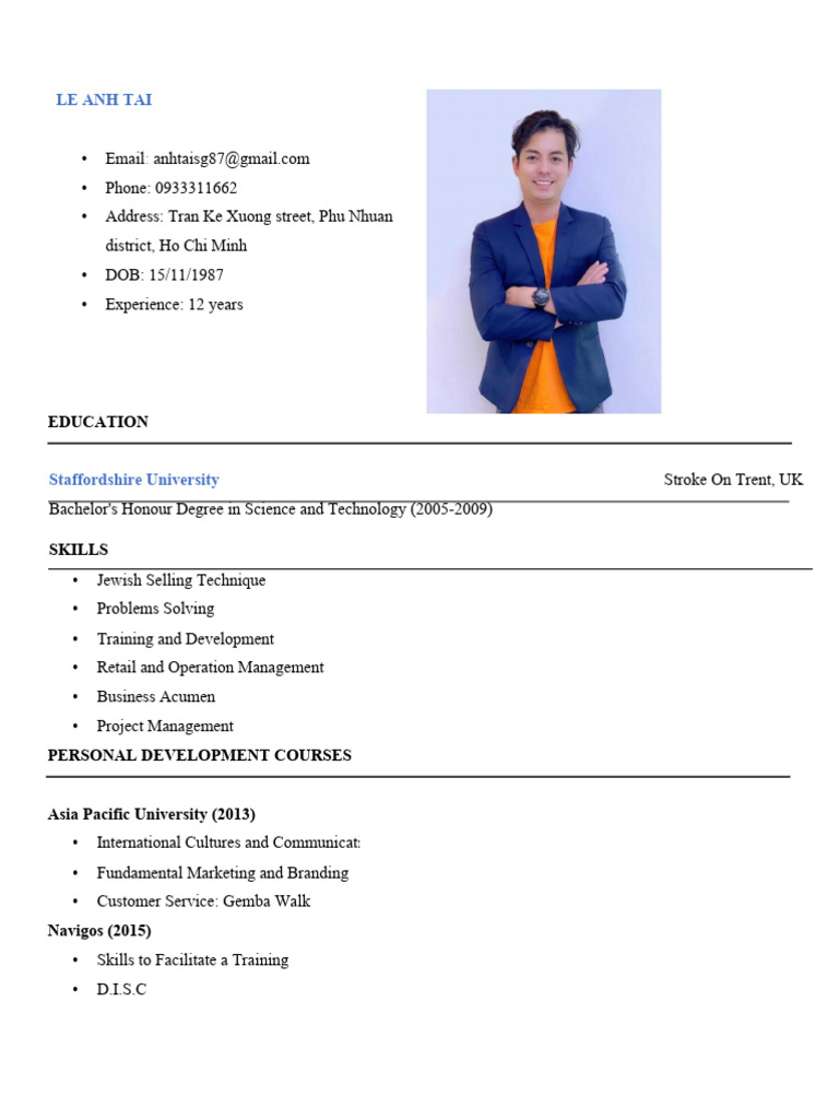2025-AnhTai's Updated CV | PDF | Vietnam | Business