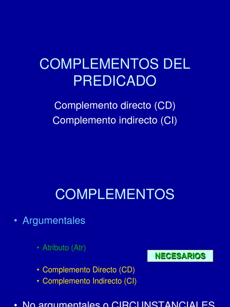 Complementos Del Predicado | PDF